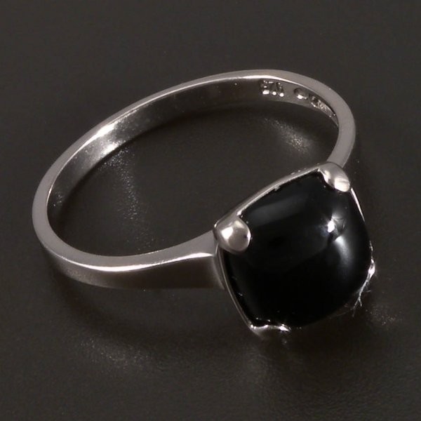 Stříbrný prsten černý onyx | goldpoint.cz